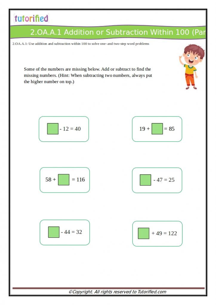 2nd Grade Common Core Math Worksheets