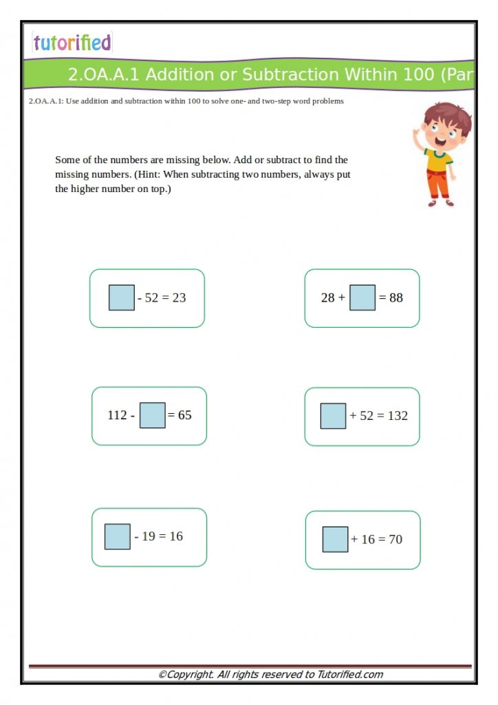 2nd Grade Common Core Math Worksheets