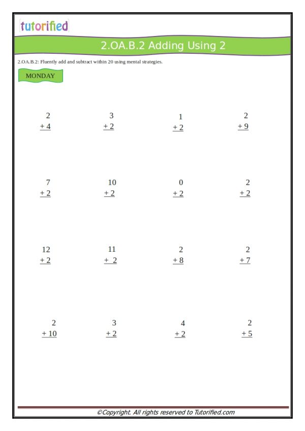 2nd Grade Common Core Math Worksheets