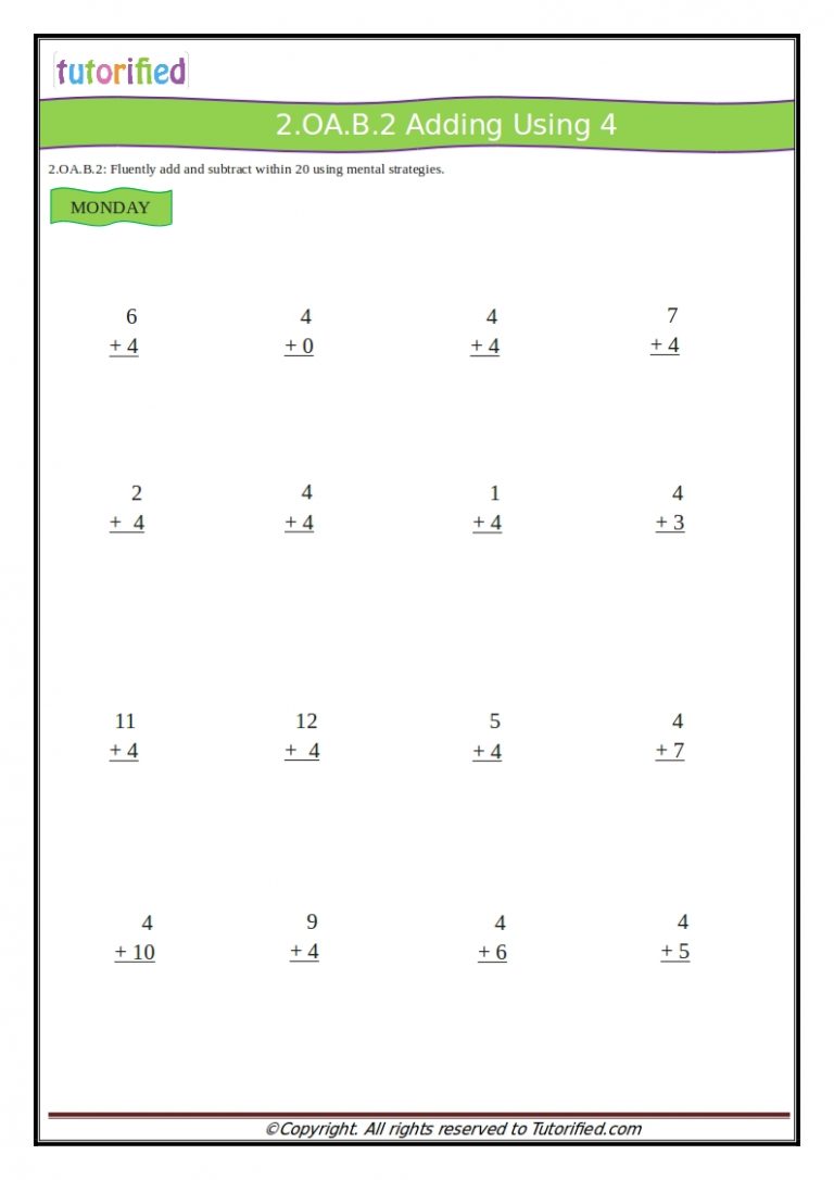 2nd Grade Common Core Math Worksheets