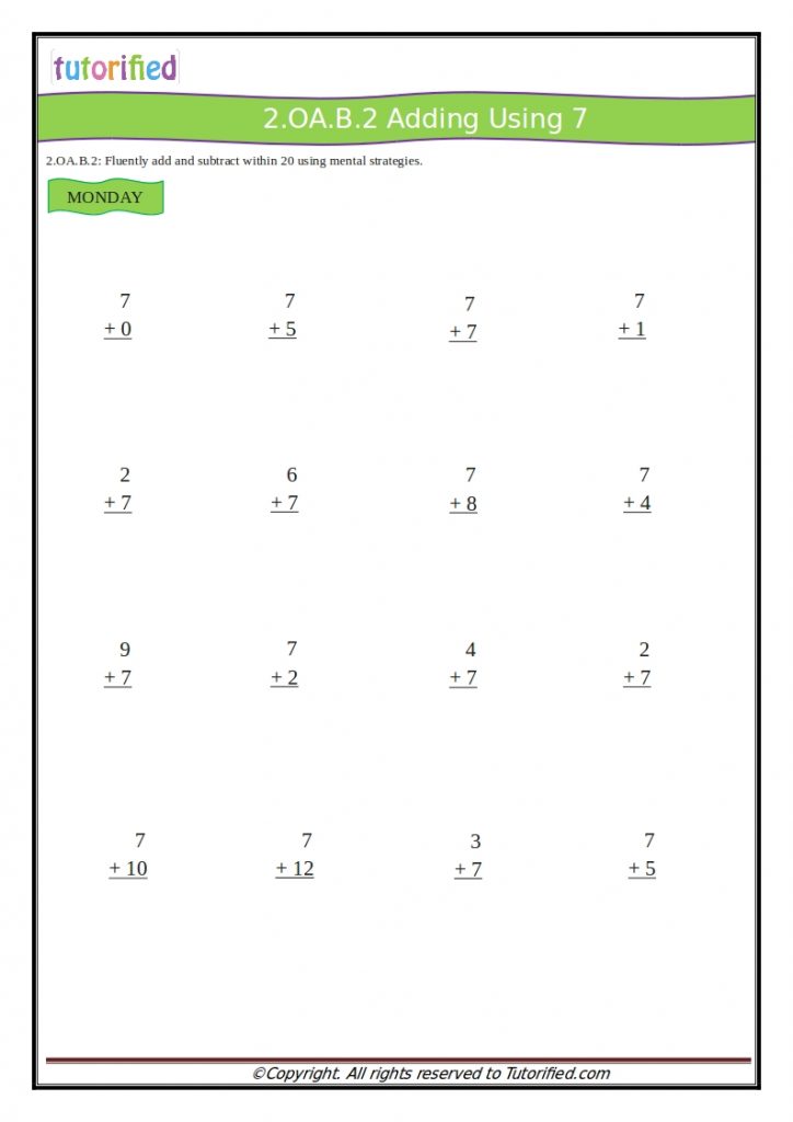 2nd Grade Common Core Math Worksheets