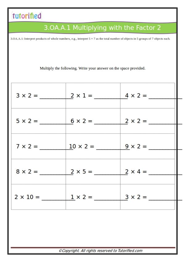 3rd Grade Common Core Math Worksheets