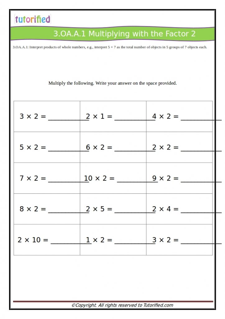 3rd Grade Common Core Math Worksheets