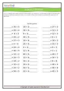 3rd Grade Common Core Math Worksheets
