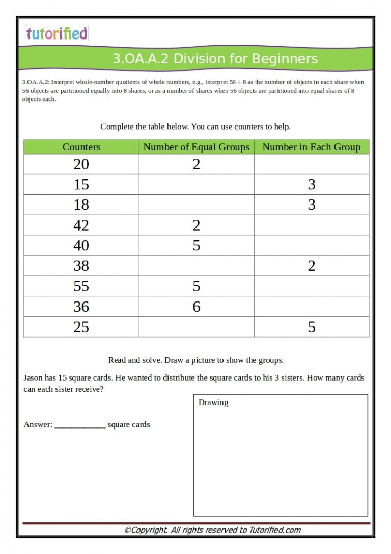 3rd Grade Common Core Math Worksheets