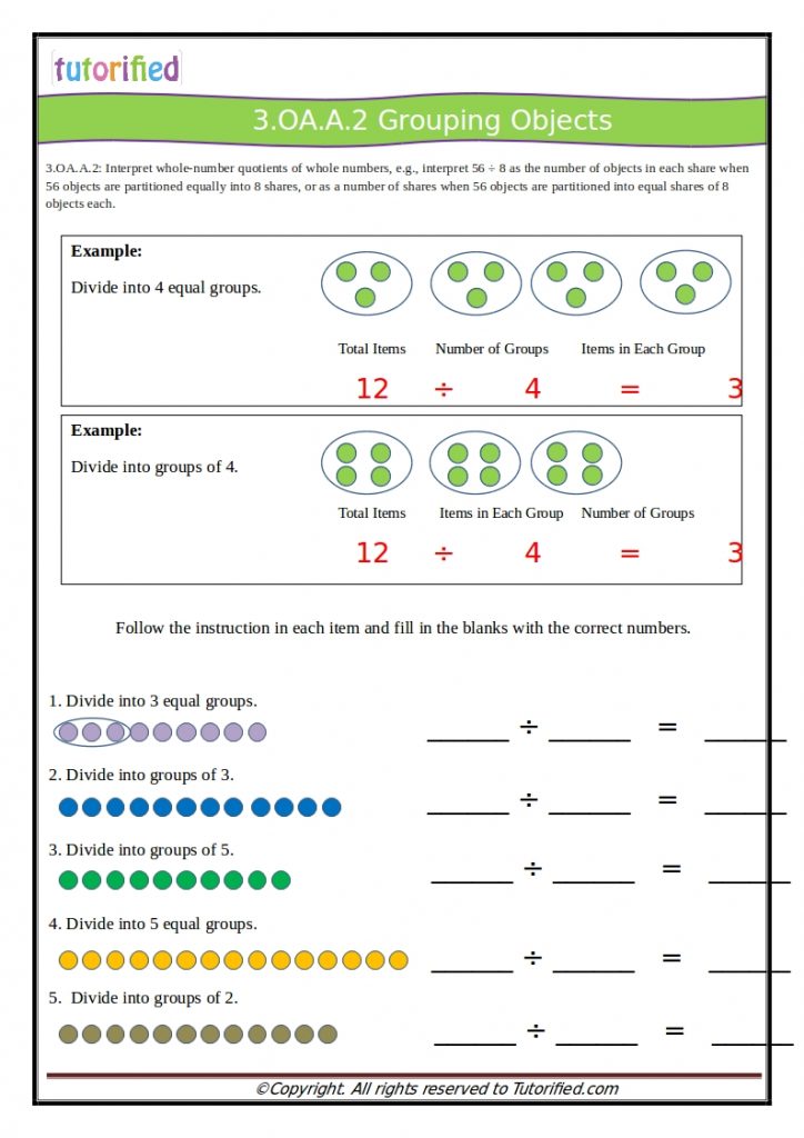 3rd Grade Common Core Math Worksheets