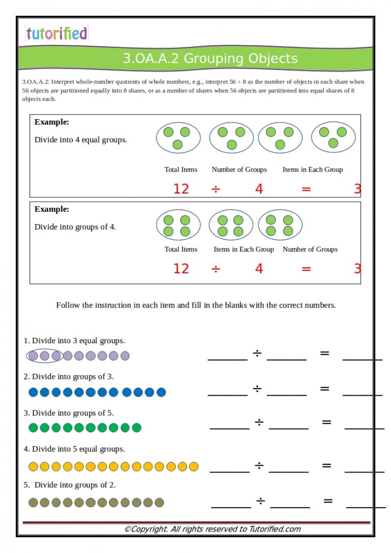 3rd Grade Common Core Math Worksheets