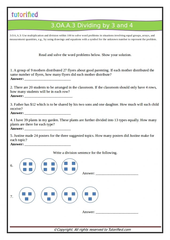 3rd Grade Common Core Math Worksheets