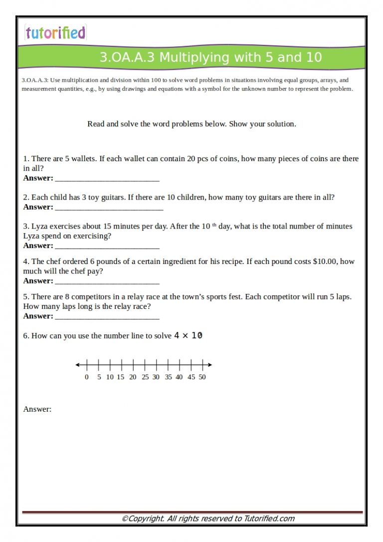 3rd Grade Common Core Math Worksheets