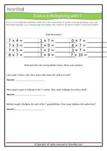 3rd Grade Common Core Math Worksheets