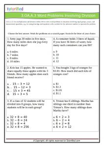 3rd Grade Common Core Math Worksheets