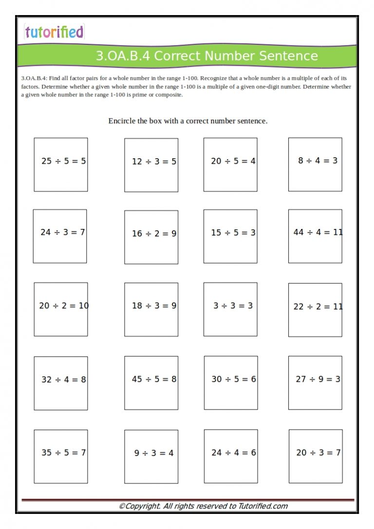 3rd Grade Common Core Math Worksheets