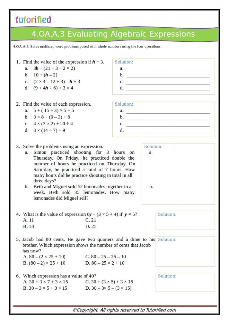 4th Grade Common Core Math Worksheets