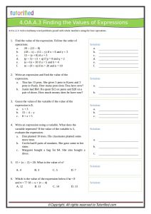 4th Grade Common Core Math Worksheets