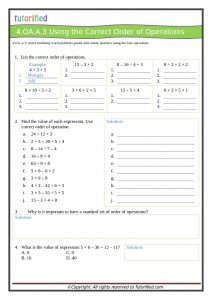 4th Grade Common Core Math Worksheets