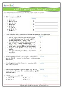 4th Grade Common Core Math Worksheets