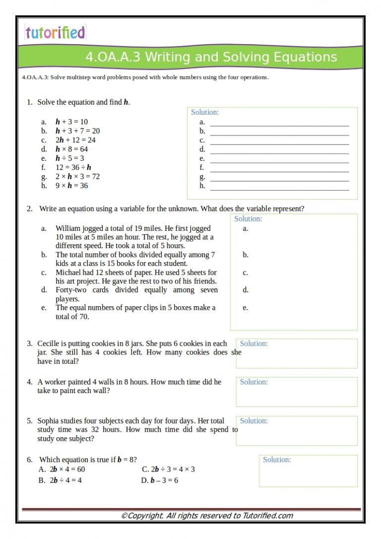 4th Grade Common Core Math Worksheets
