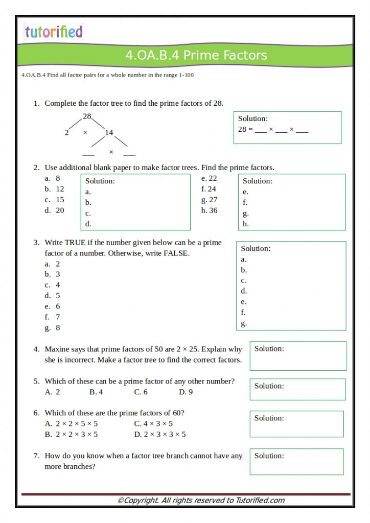 4th Grade Common Core Math Worksheets