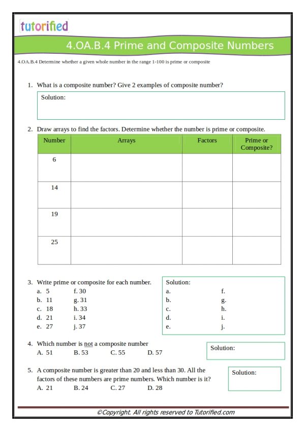 4th Grade Common Core Math Worksheets
