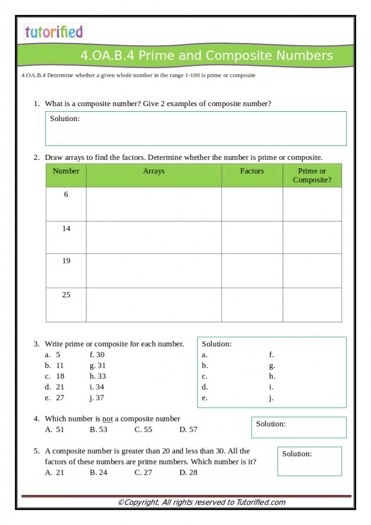 4th Grade Common Core Math Worksheets