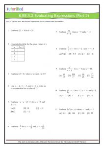 6th Grade Common Core Math Worksheets