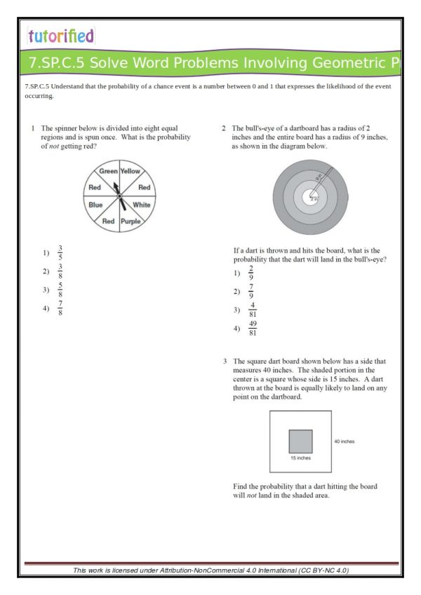 7th Grade Common Core Math Worksheets