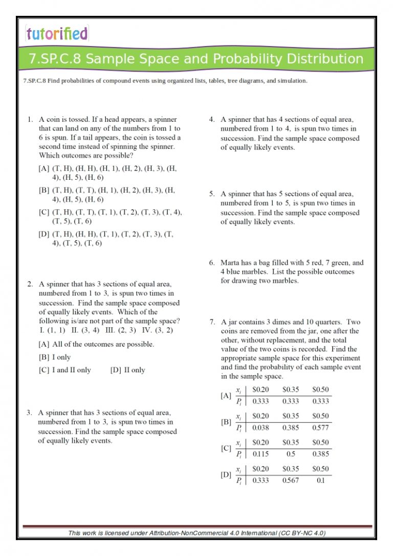 7th Grade Common Core Math Worksheets