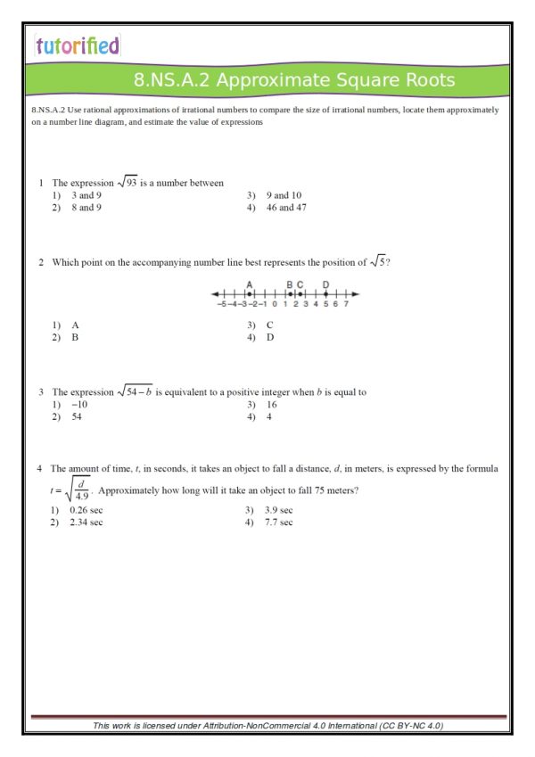 8th Grade Common Core Math Worksheets