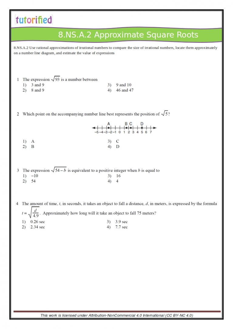 8th Grade Common Core Math Worksheets