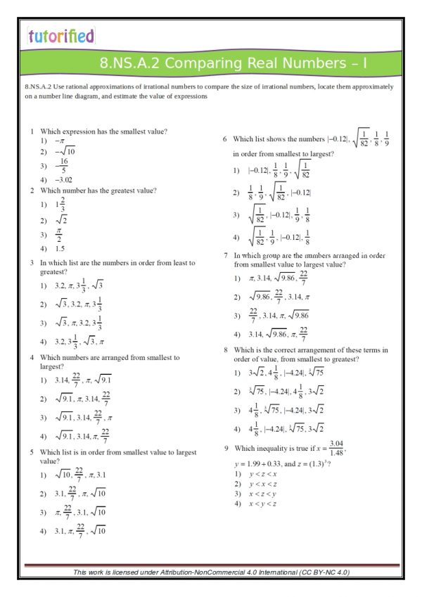 8th Grade Common Core Math Worksheets