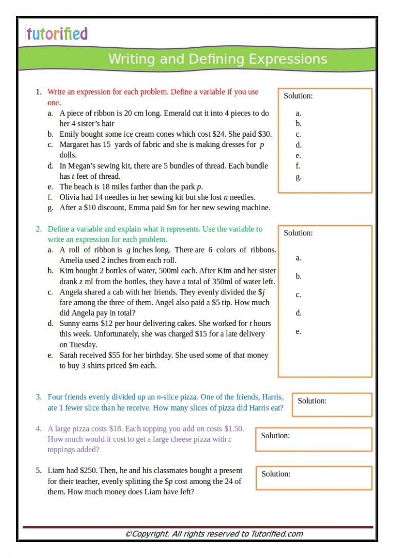 5th Grade Common Core Math Worksheets