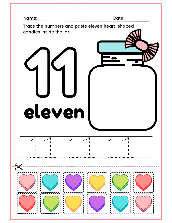 Free Kindergarten Number 11 Worksheets Printable PDF