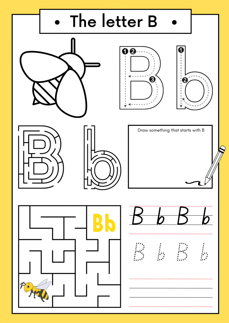 Free Letter B Coloring Pages Printable PDF