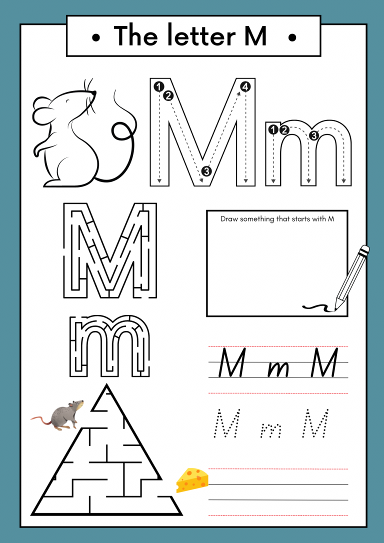 Free Letter M Coloring Pages Printable PDF