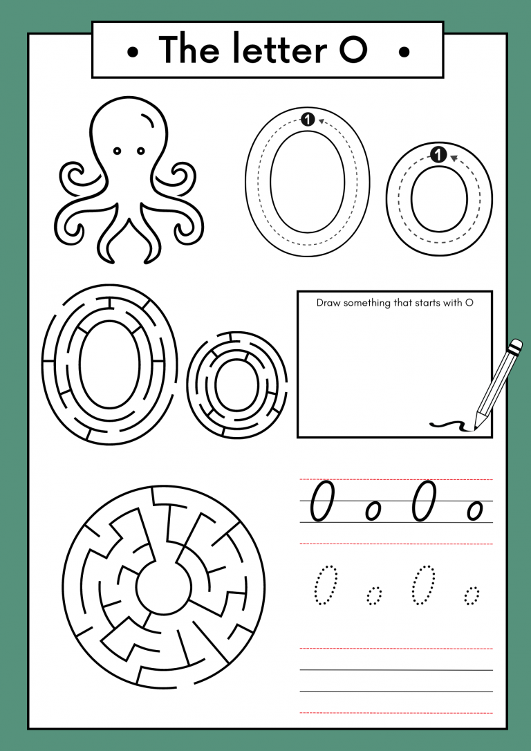 Free Letter O Coloring Pages Printable PDF