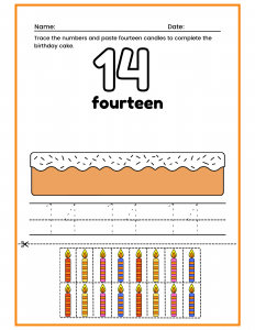 Free Kindergarten Number 14 Worksheets Printable PDF