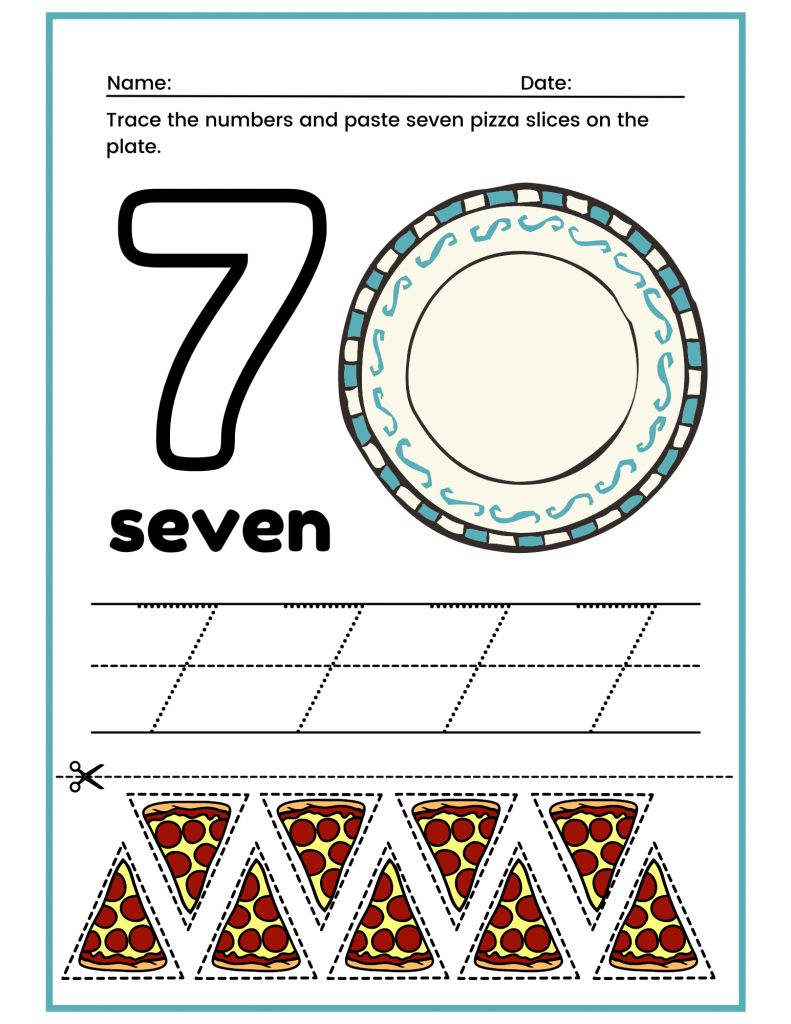 Free Preschool Number 7 Worksheets Printable PDF