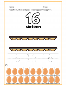 Free Kindergarten Number 16 Worksheets Printable PDF