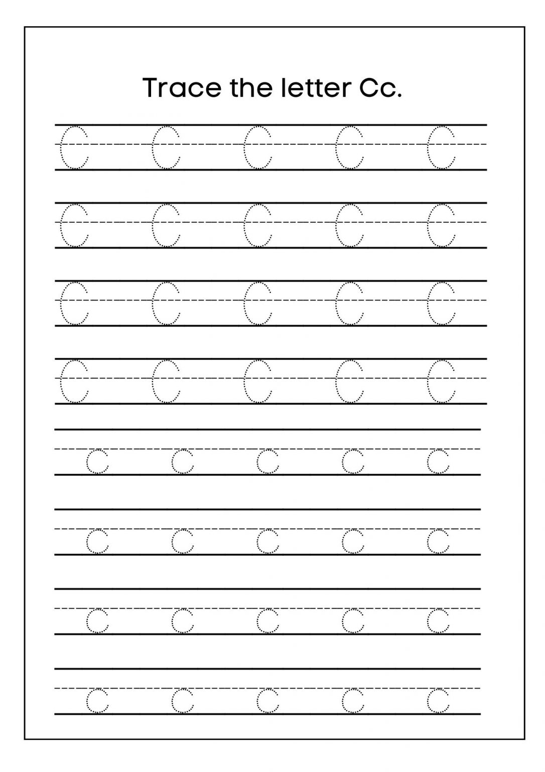 Free Letter C Dot Worksheets Printable PDF