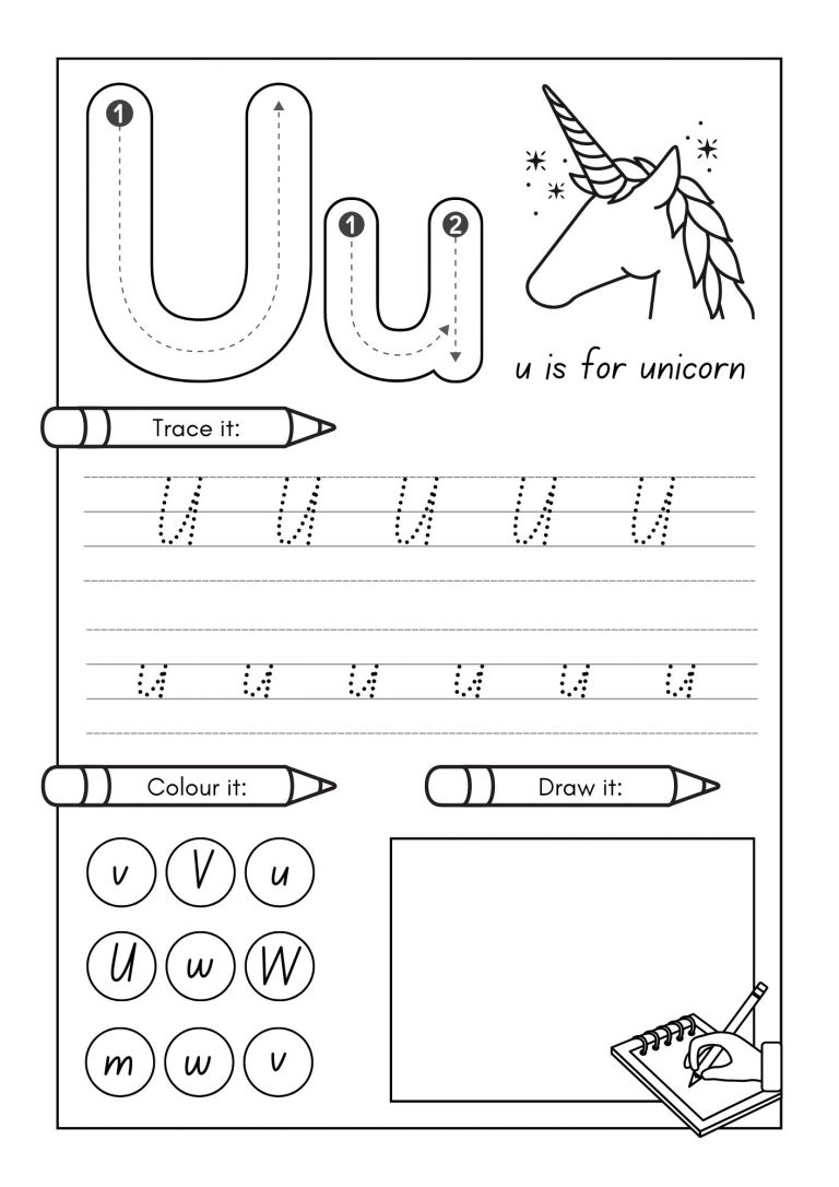 Letter U Activities for Toddler, Preschool & Kindergarten Printable PDF
