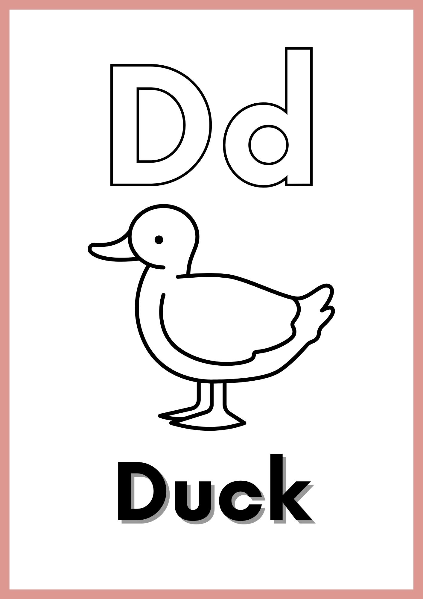 Free Letter D Pictures Worksheets Printable PDF