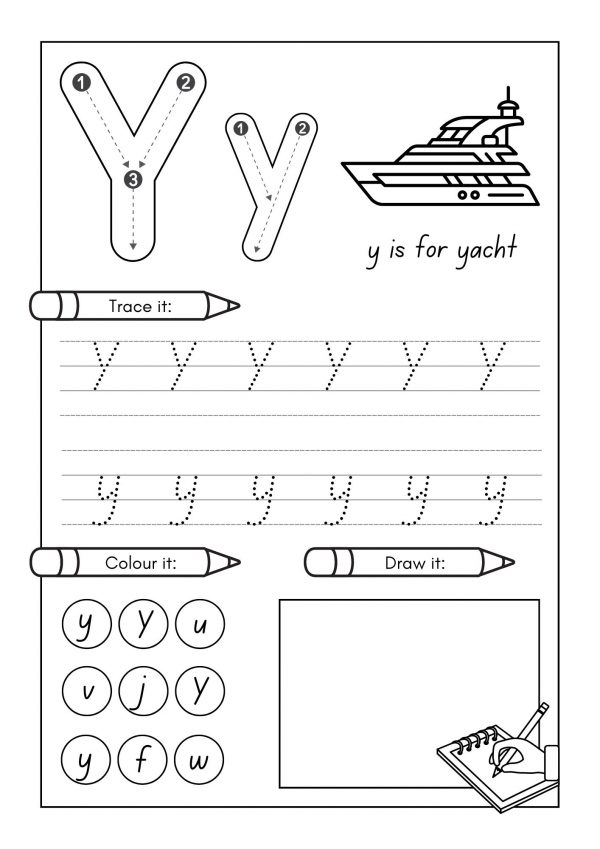 Letter Y Activities for Toddler, Preschool & Kindergarten Printable PDF