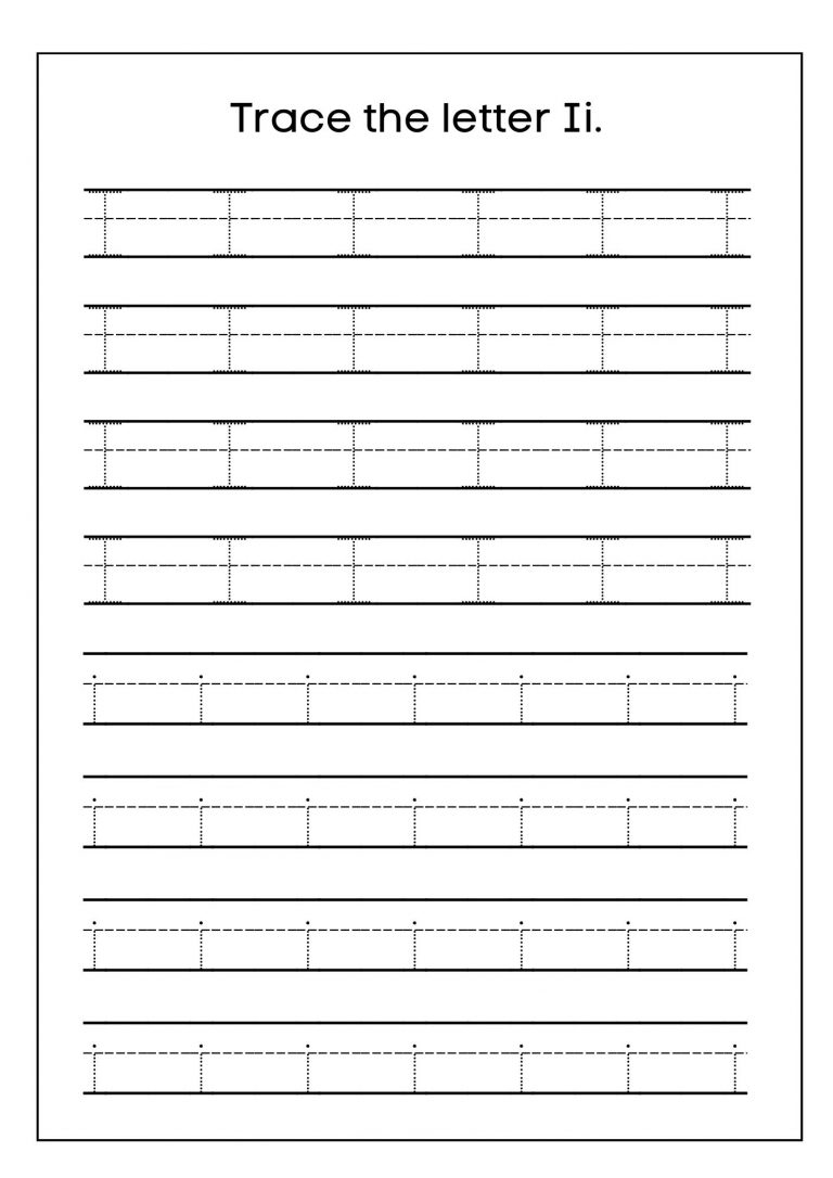 Free Letter I Dot Worksheets Printable PDF