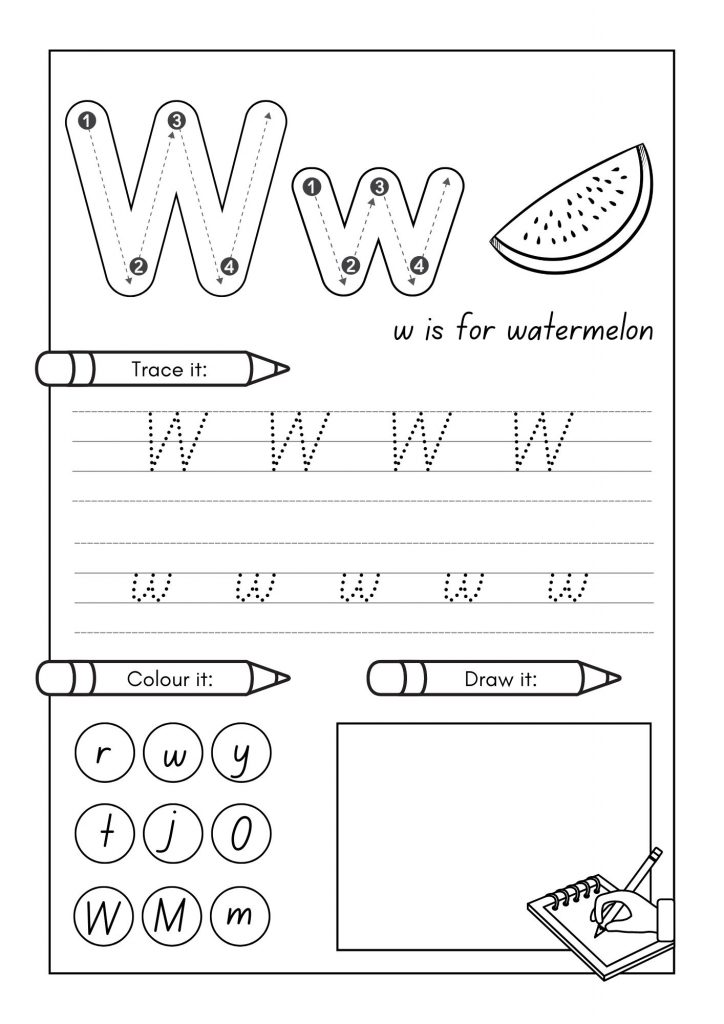Letter W Activities for Toddler, Preschool & Kindergarten Printable PDF