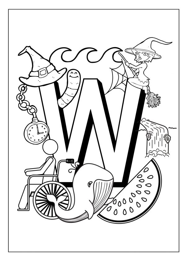 Free Letter W Pictures Worksheets Printable PDF