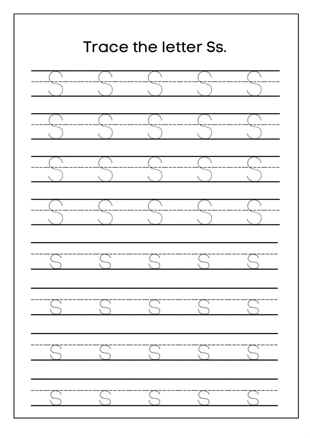 Free Letter S Dot Worksheets Printable PDF