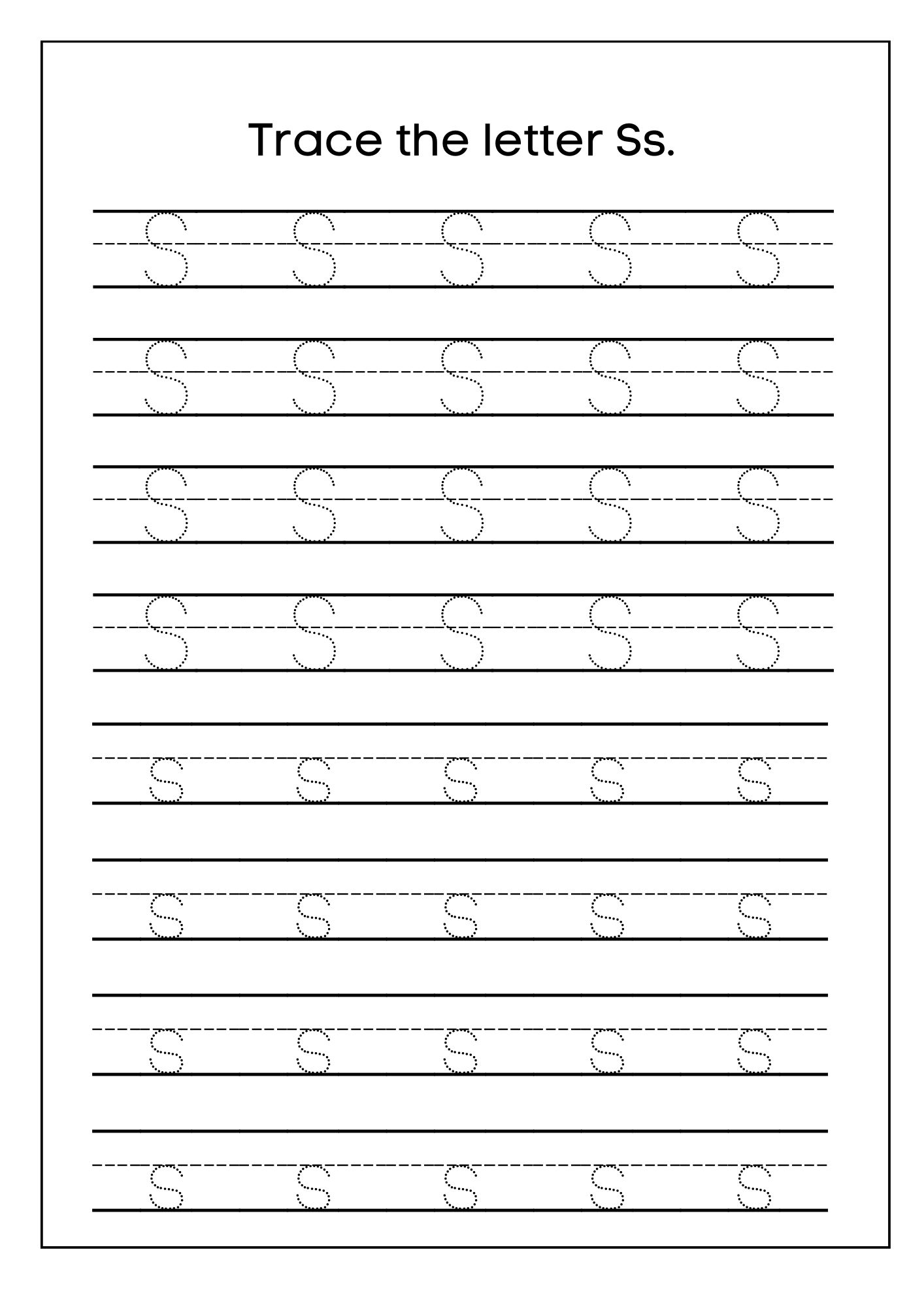 Free Letter S Dot Worksheets Printable PDF
