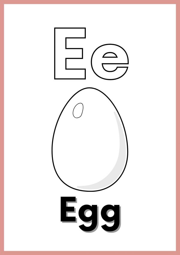 Free Letter E Pictures Worksheets Printable PDF