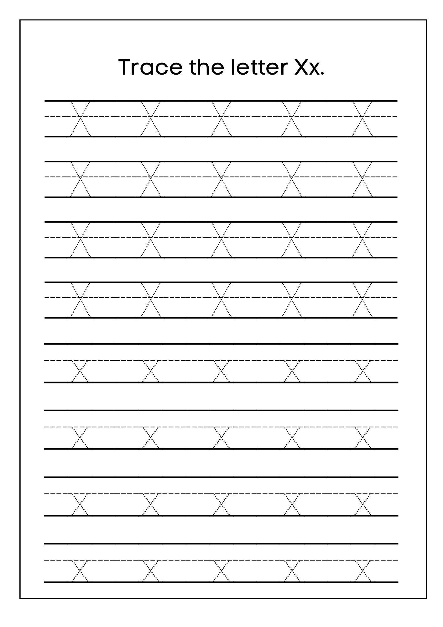 Free Letter X Dot Worksheets Printable PDF