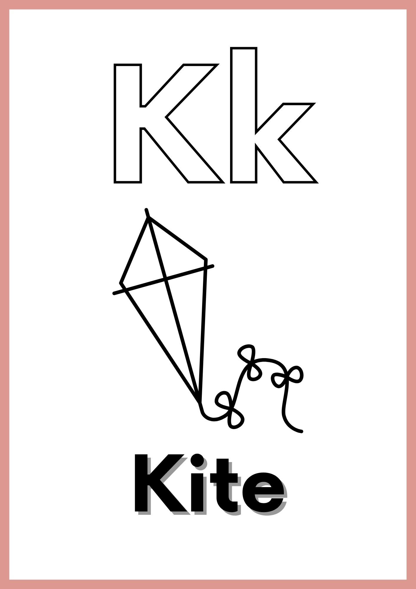 What Starts with Letter K Words Worksheets Printable PDF